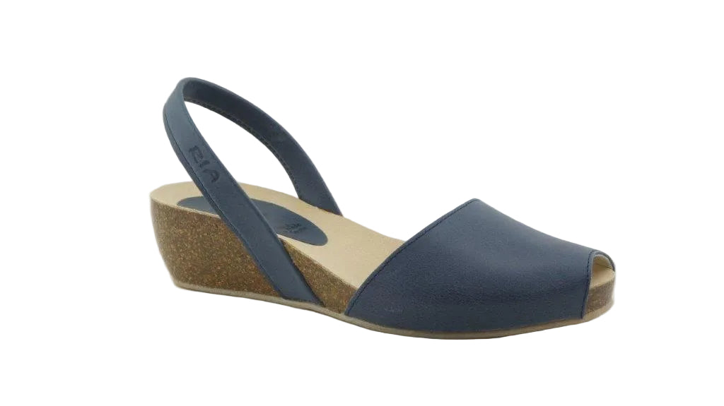 Ria Cardona Navy Wedge Sandal Made In Spain | Afterpay | Zippay – Shays ...